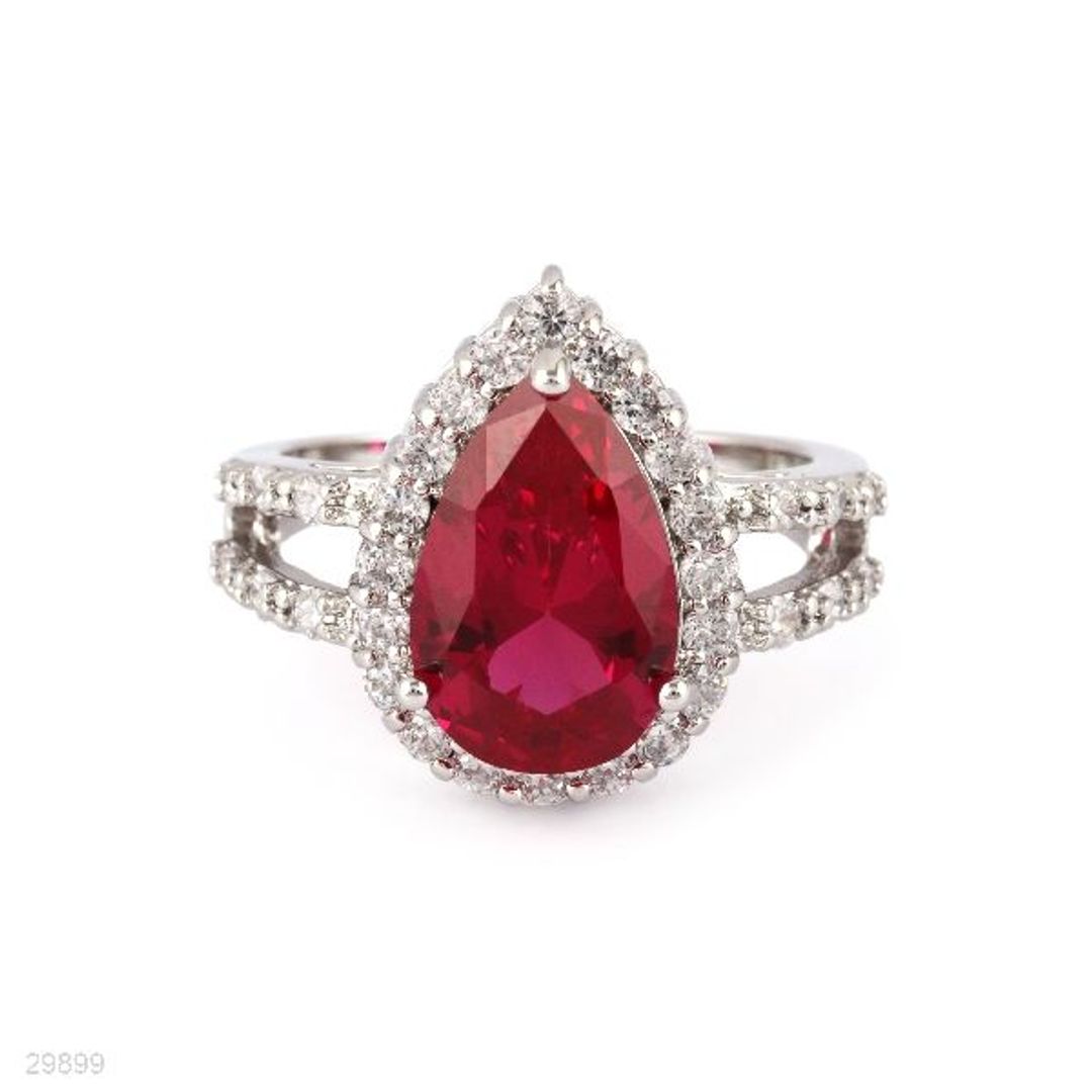 Buy Beautiful red pear drop ring Online in Pakistan On Tesoro at Lowest ...