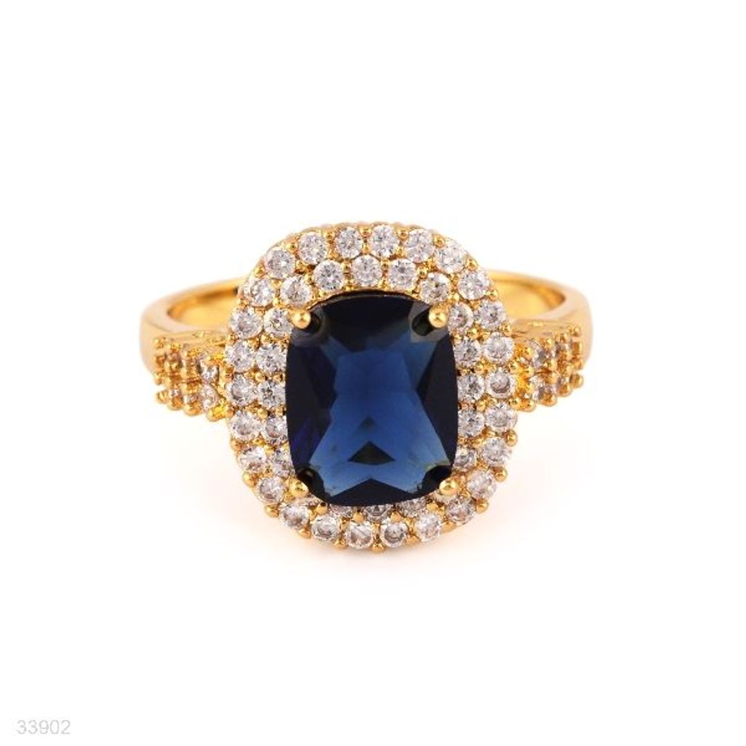 Buy Shining royal blue oval micropave gold ring Online in Pakistan On ...