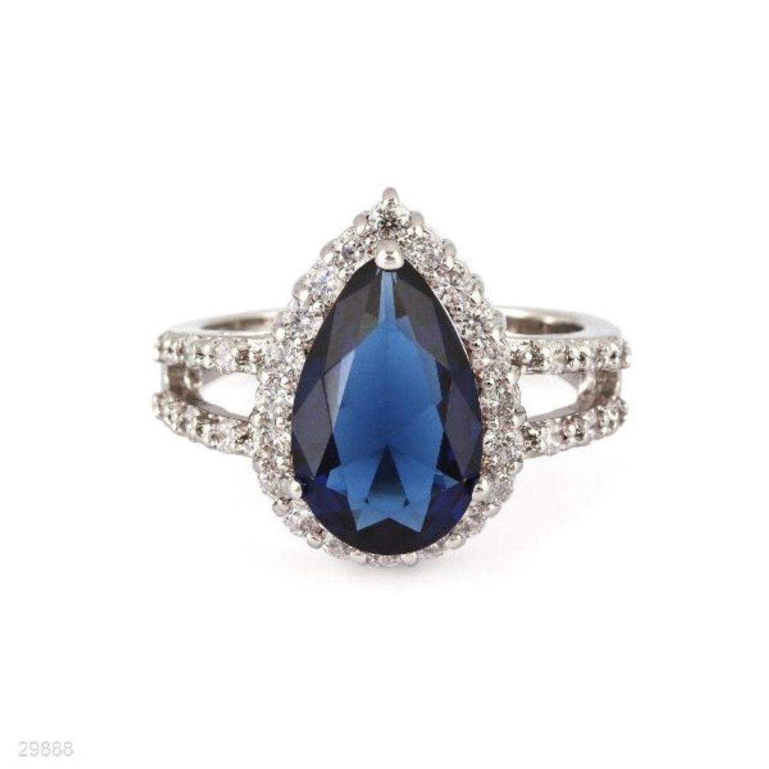 Buy Beautiful blue pear drop ring Online in Pakistan On Tesoro at ...