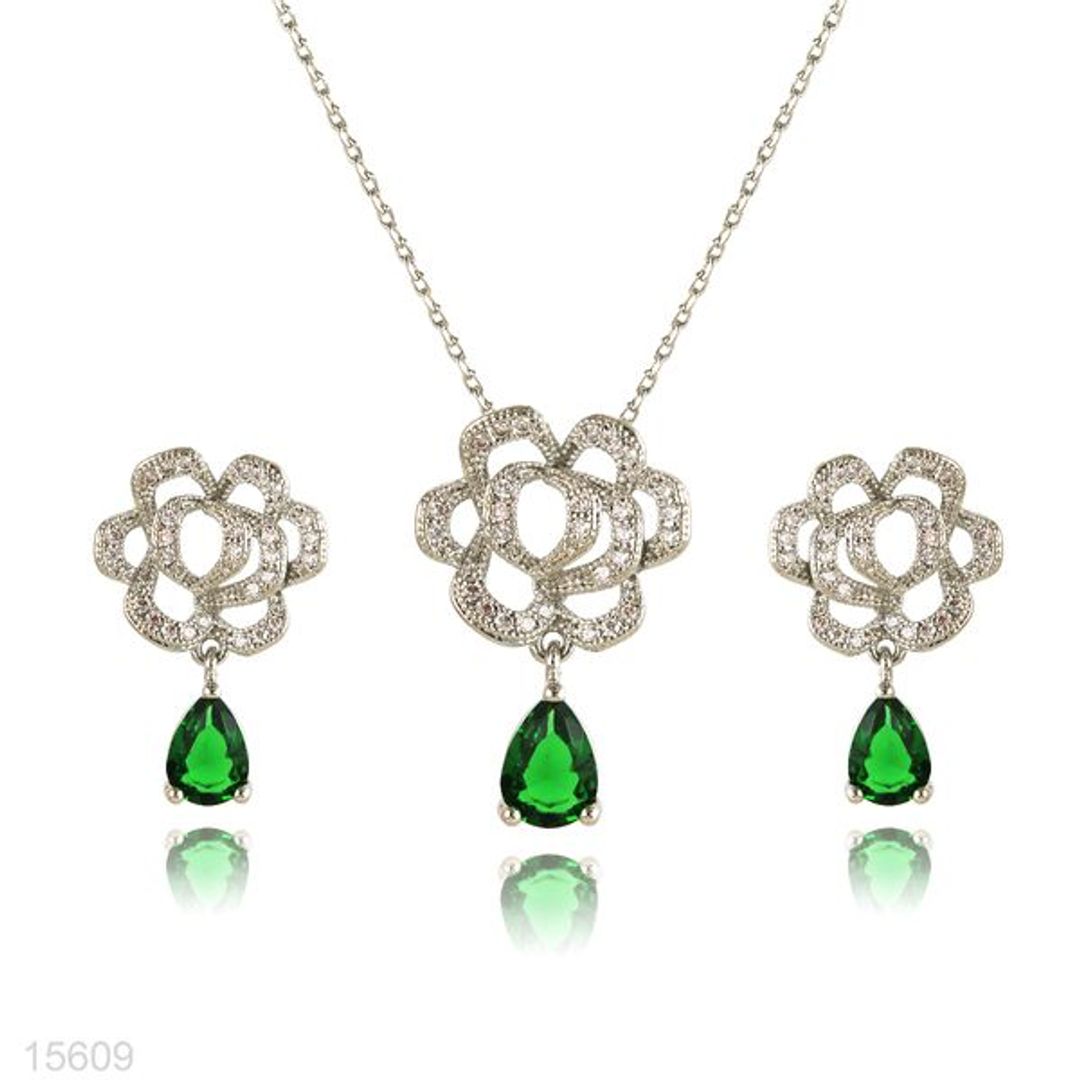 Buy Rosette Drop Pendant & Stud Set Online in Pakistan On Tesoro at ...