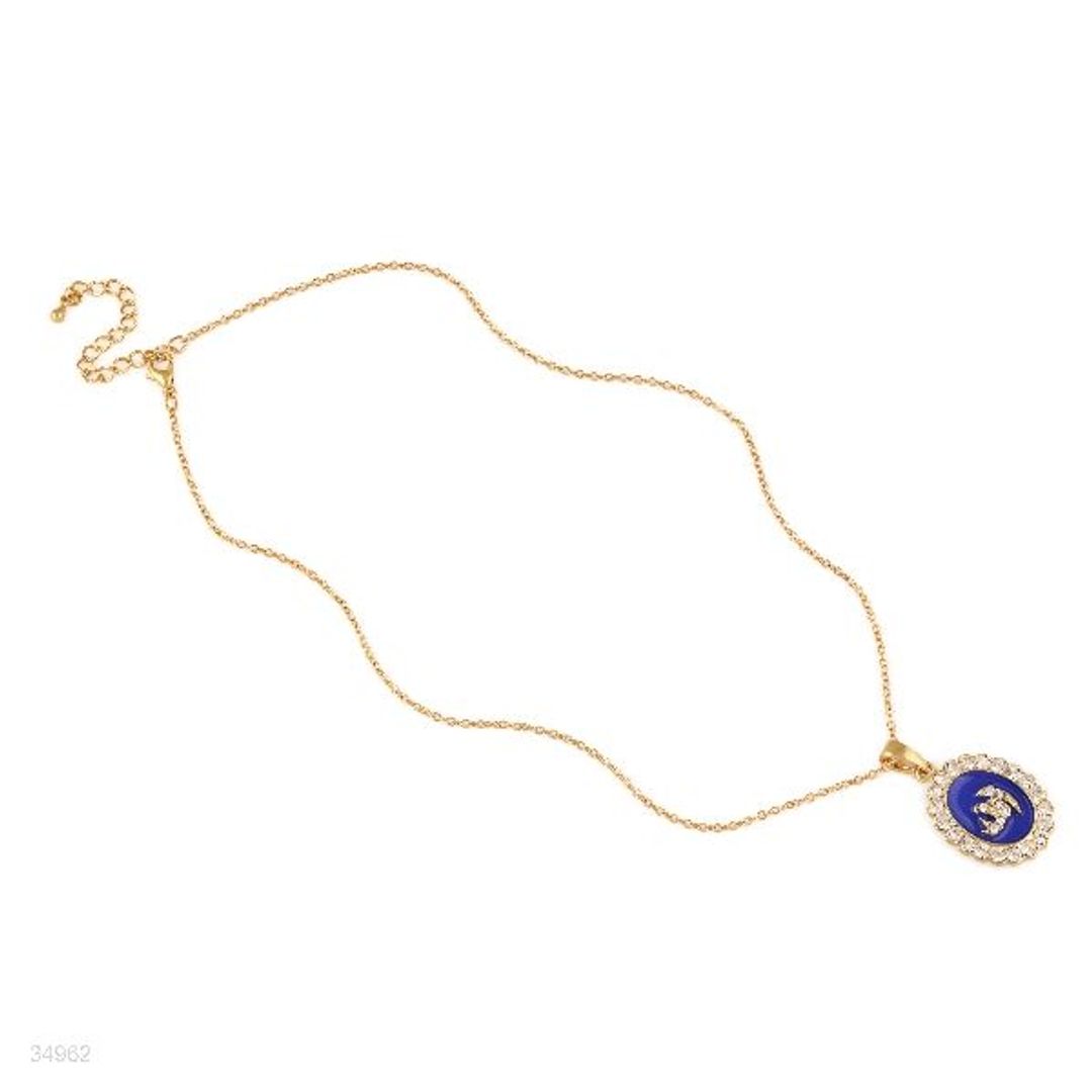 Buy Allah blue oval gold pendant Online in Pakistan On Tesoro at Lowest ...