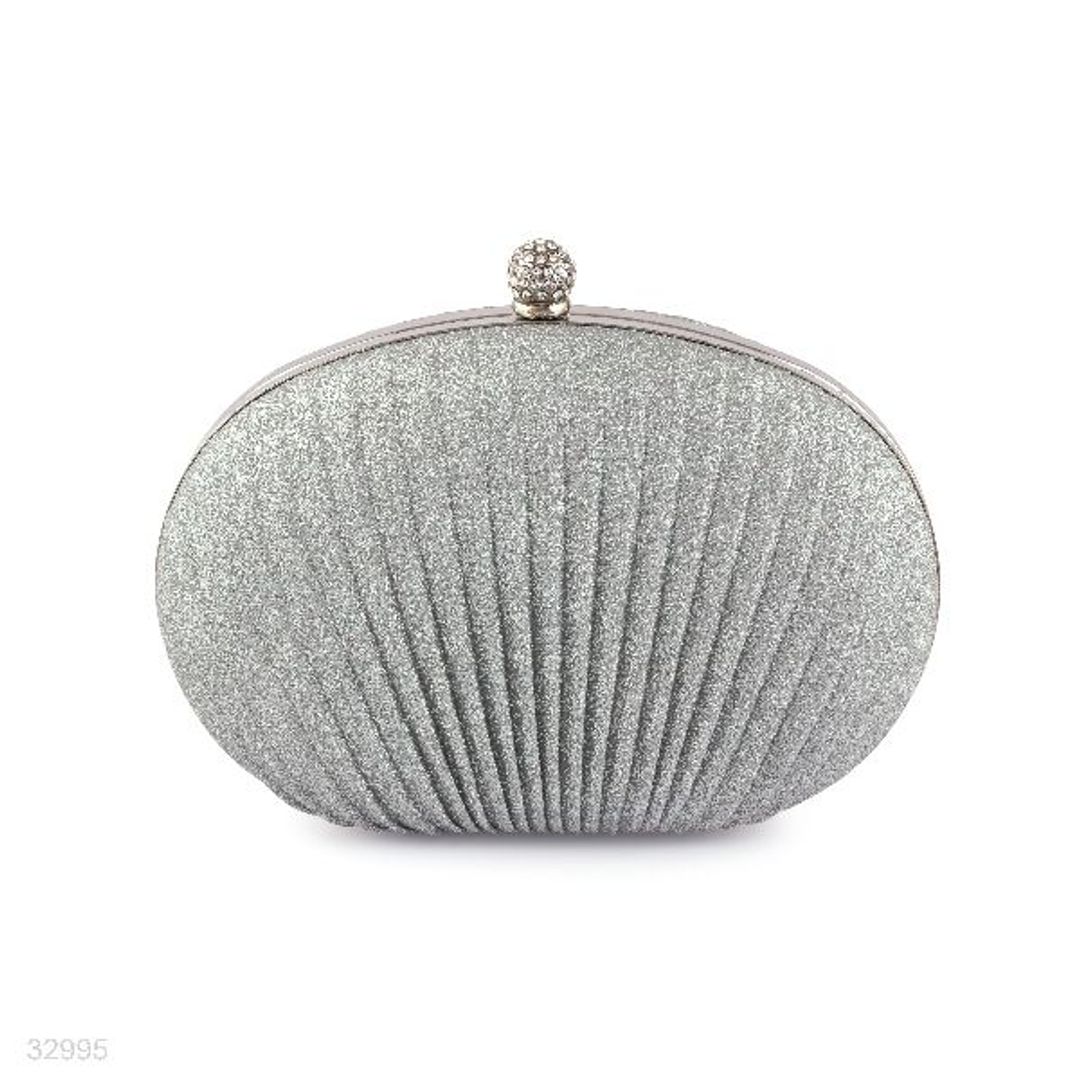 Buy Shimmering silver clam clutch Online in Pakistan On Tesoro at ...